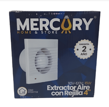 Extractor De Aire Con Rejilla 4 15w, Mercury (cod.2711) - Todoelectrico ...
