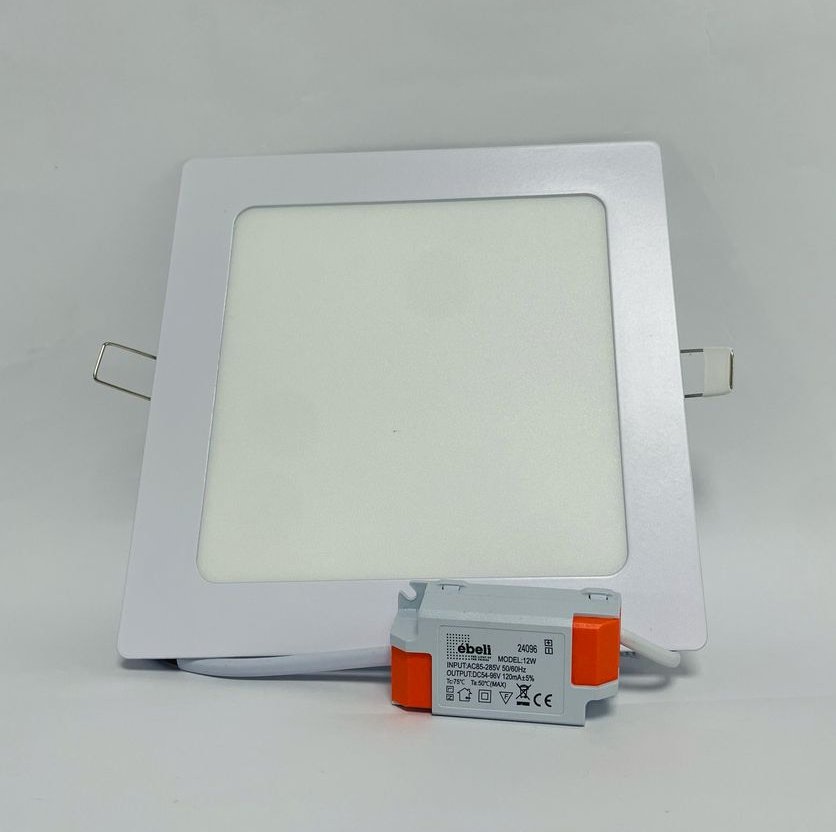 Panel Empotrable Cuadrado 12W 3K. Ebeli (cod.1100) - Todoelectrico Valencia