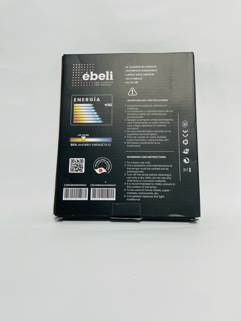 Panel Empotrable Cuadrado 12W 3K. Ebeli (cod.1100) - Todoelectrico Valencia